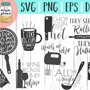 Kitchen Cooking Designs Bundle Svg Dxf Eps Png Files for | Etsy