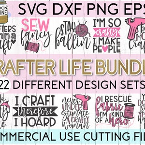 Crafter Life Bundle of 22 Svg Eps Dxf Png Files for Cutting Machines ...