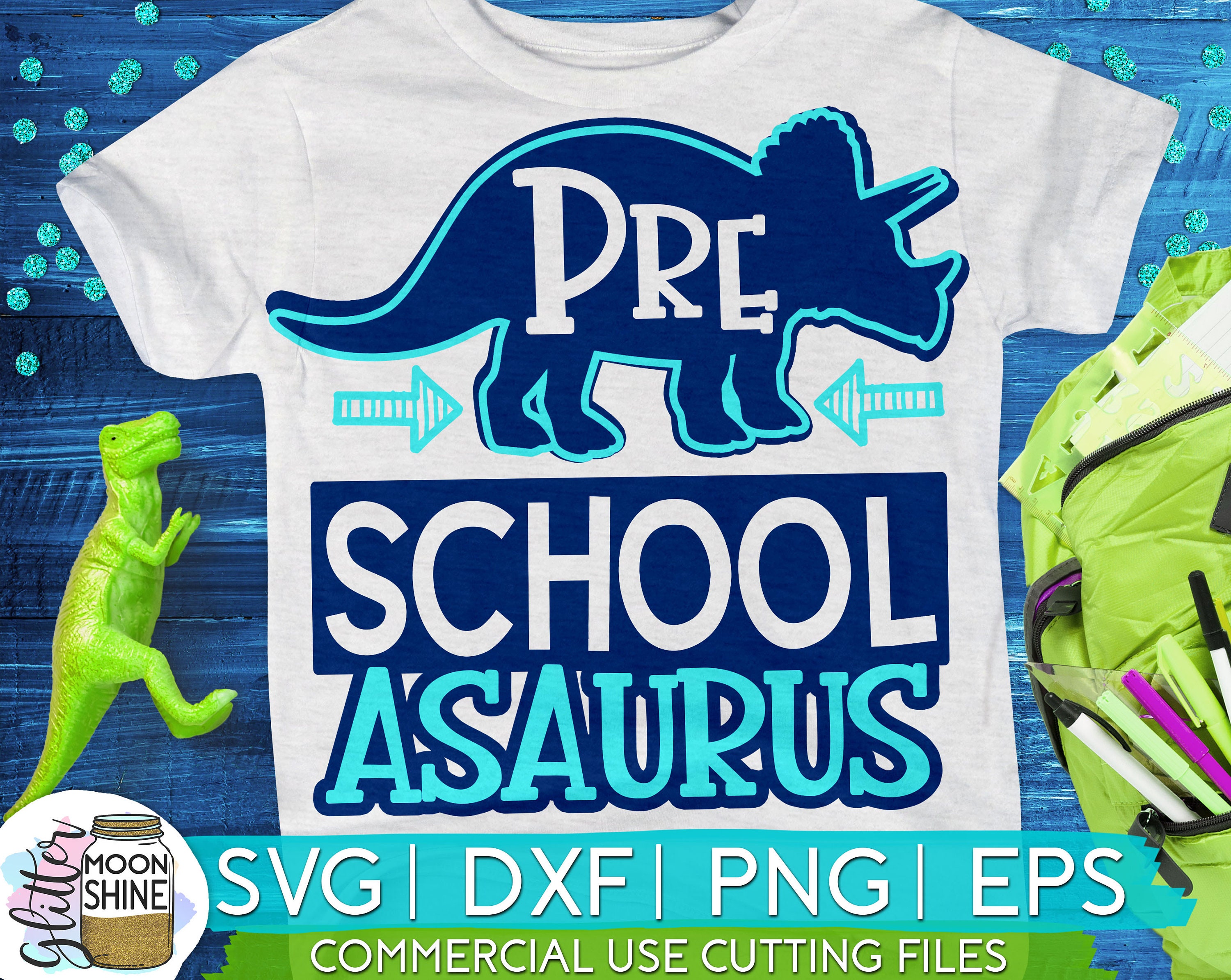 Preschool-asaurus Svg Eps Png Cutting Files for Silhouette - Etsy