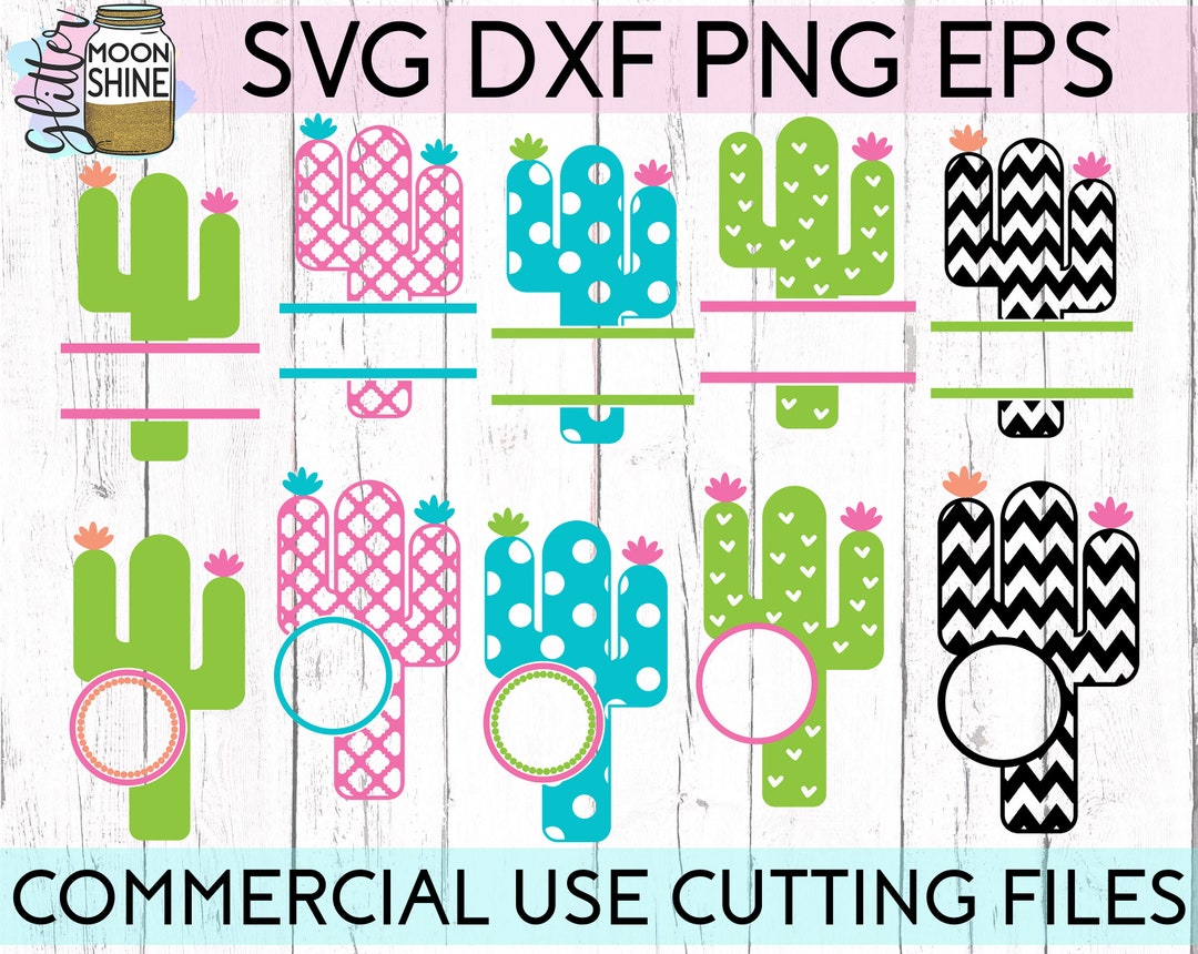 Cactus Monogram Frame Bundle of 15 Svg Dxf Eps Png Files for Cutting ...