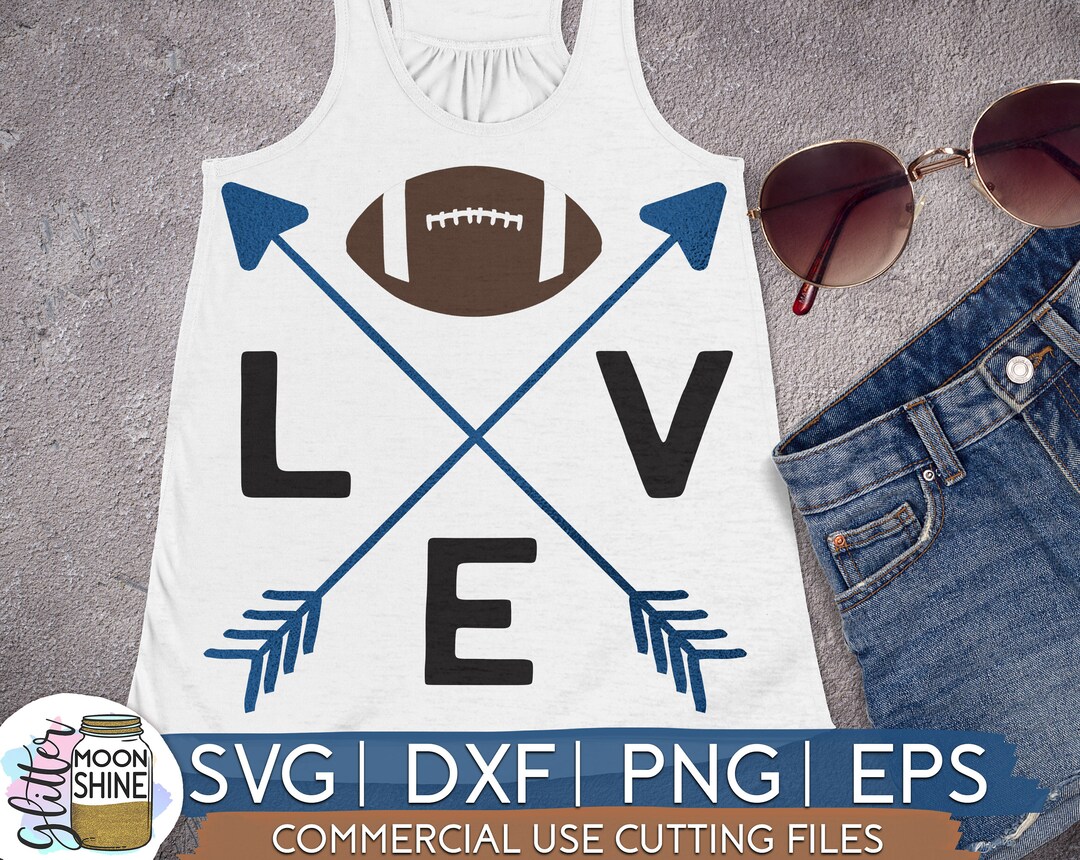 Football Love Svg Eps Png Dxf Cutting Files for Silhouette Cameo Cricut ...