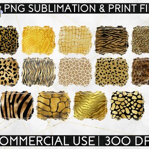 Glam Animal Print Sublimation Background Bundle of 42 #2 PNG Print File ...