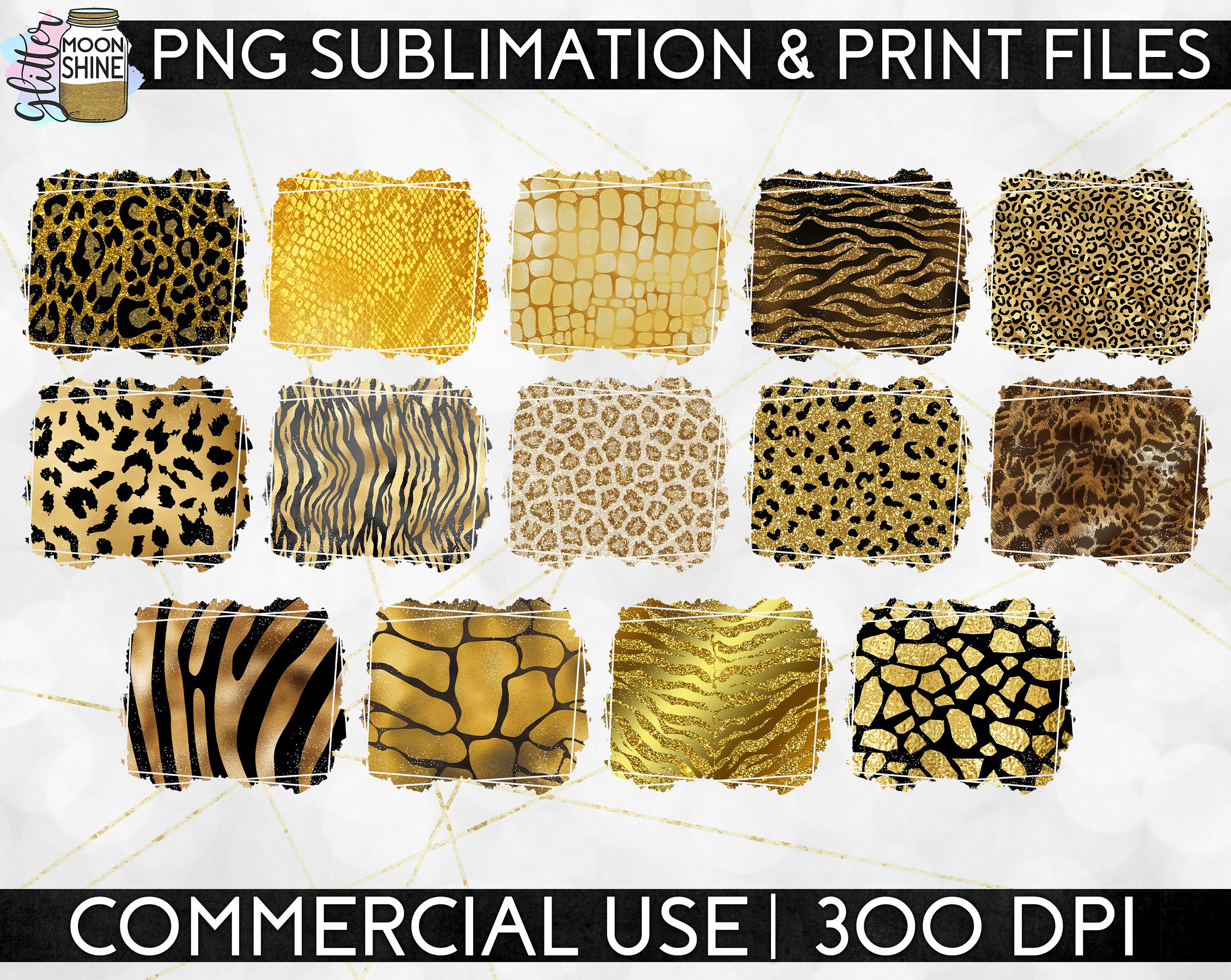 Glam Animal Print Sublimation Background Bundle of 42 2 PNG - Etsy