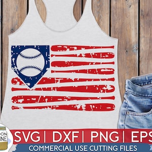 Distressed Baseball Flag Svg Dxf Eps Png Files for Cutting Machines ...