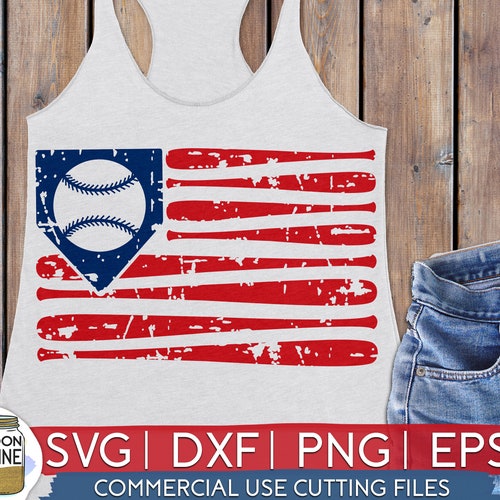 Distressed Baseball Flag Svg Dxf Eps Png Files for Cutting - Etsy
