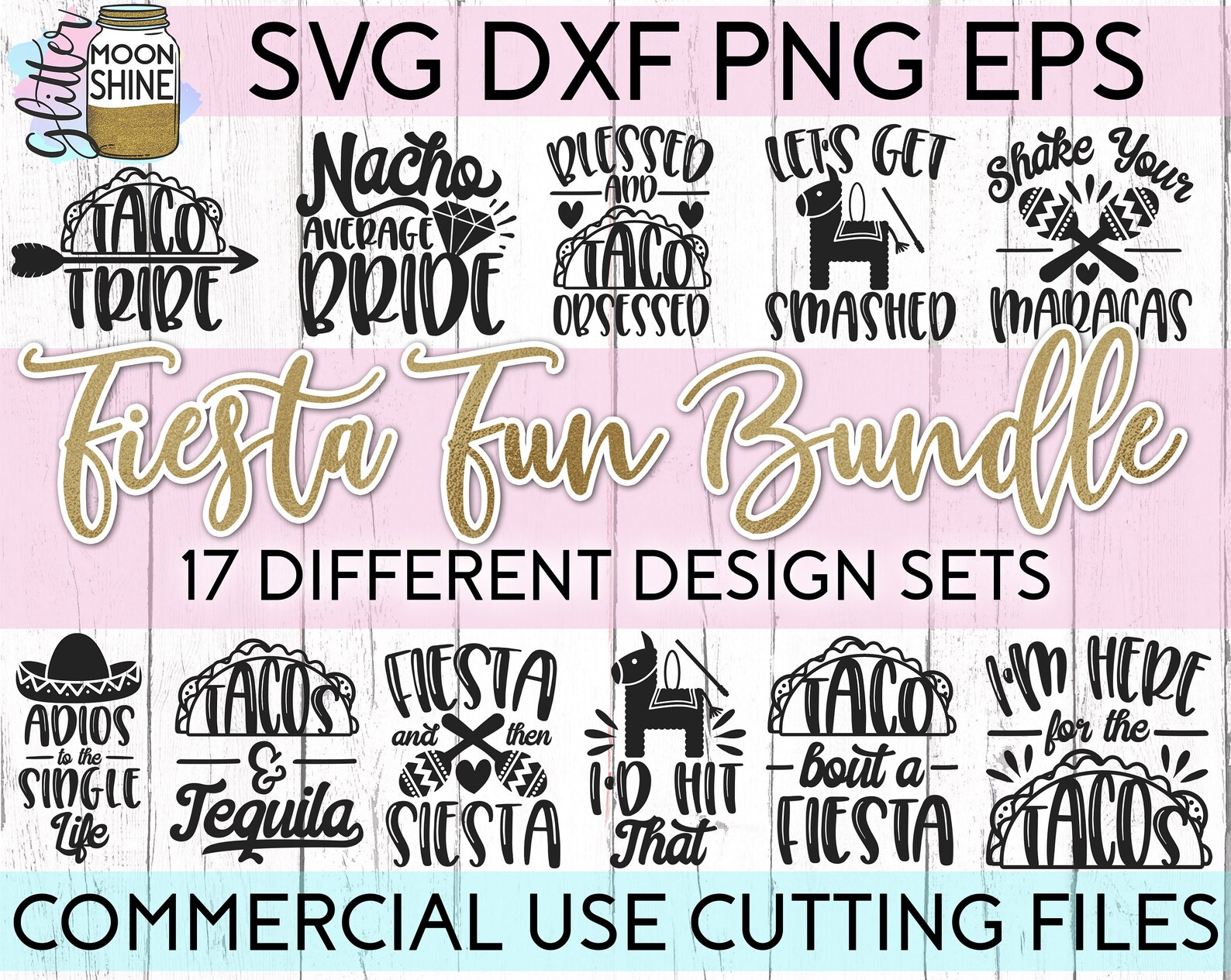 Fiesta Fun Bundle of 17 Svg Eps Dxf Png Files for Cutting - Etsy