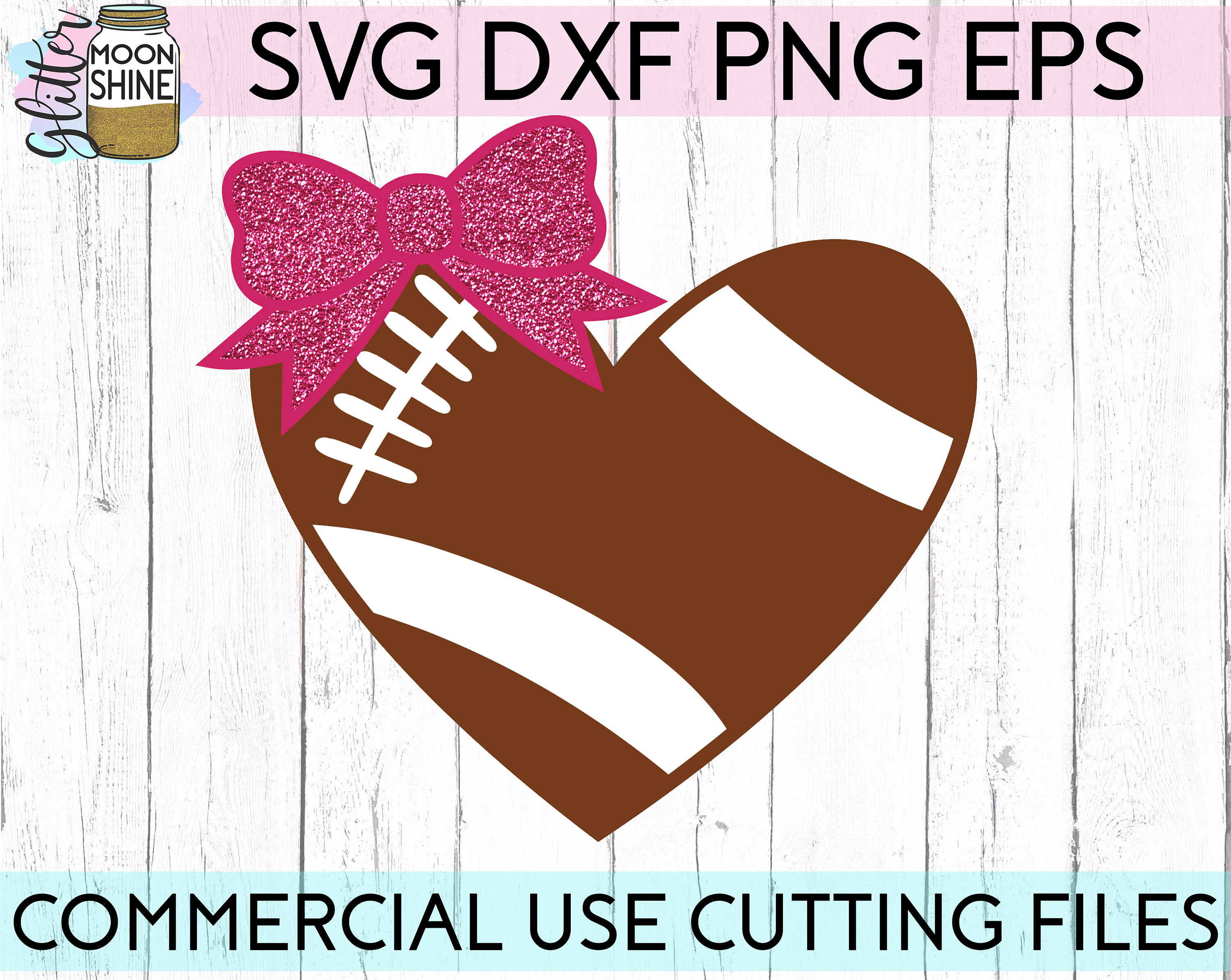 Football Heart Svg Eps Png Dxf Cutting Files for Silhouette | Etsy