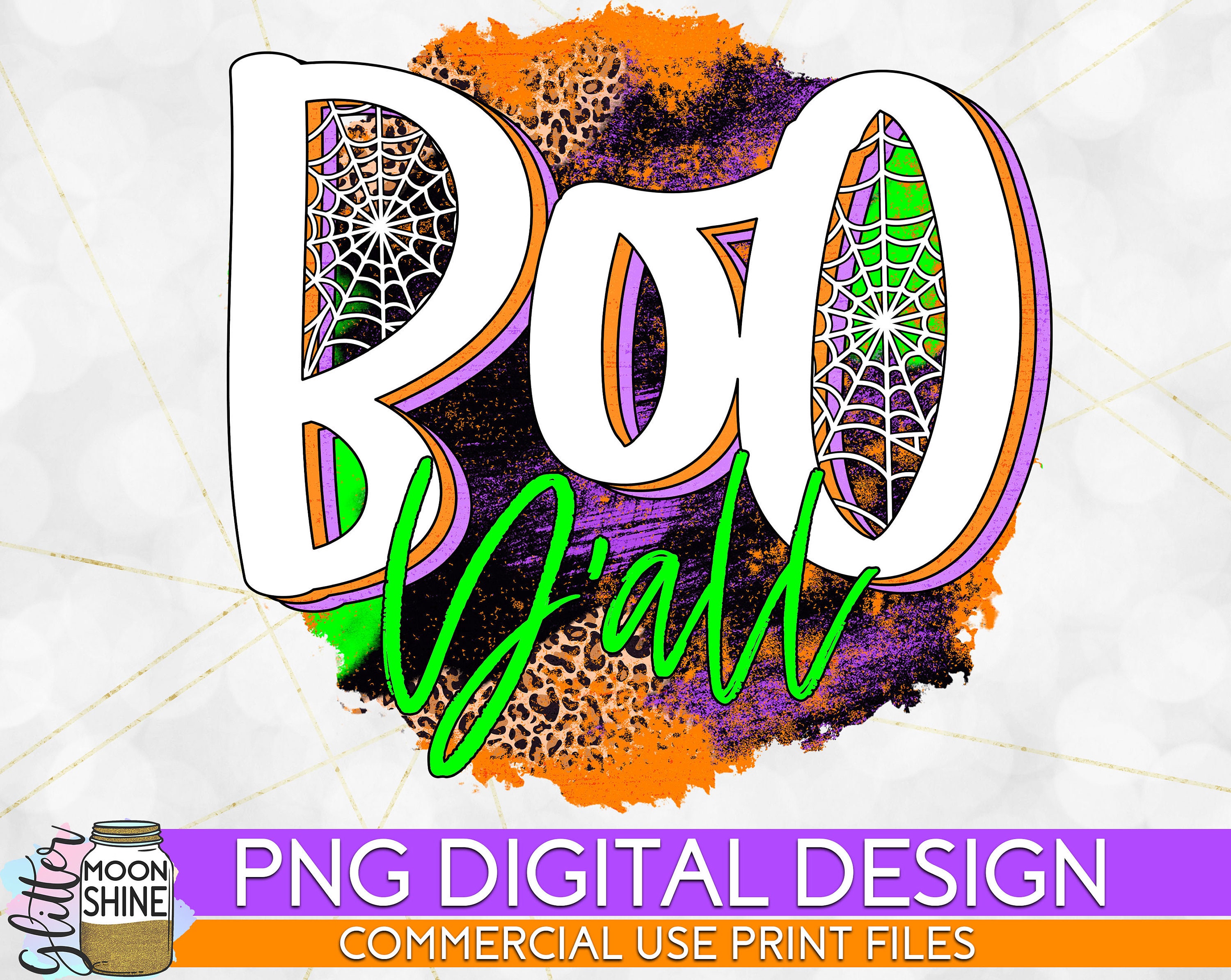 Boo Y'all Grunge Circle PNG Print File for Sublimation or - Etsy