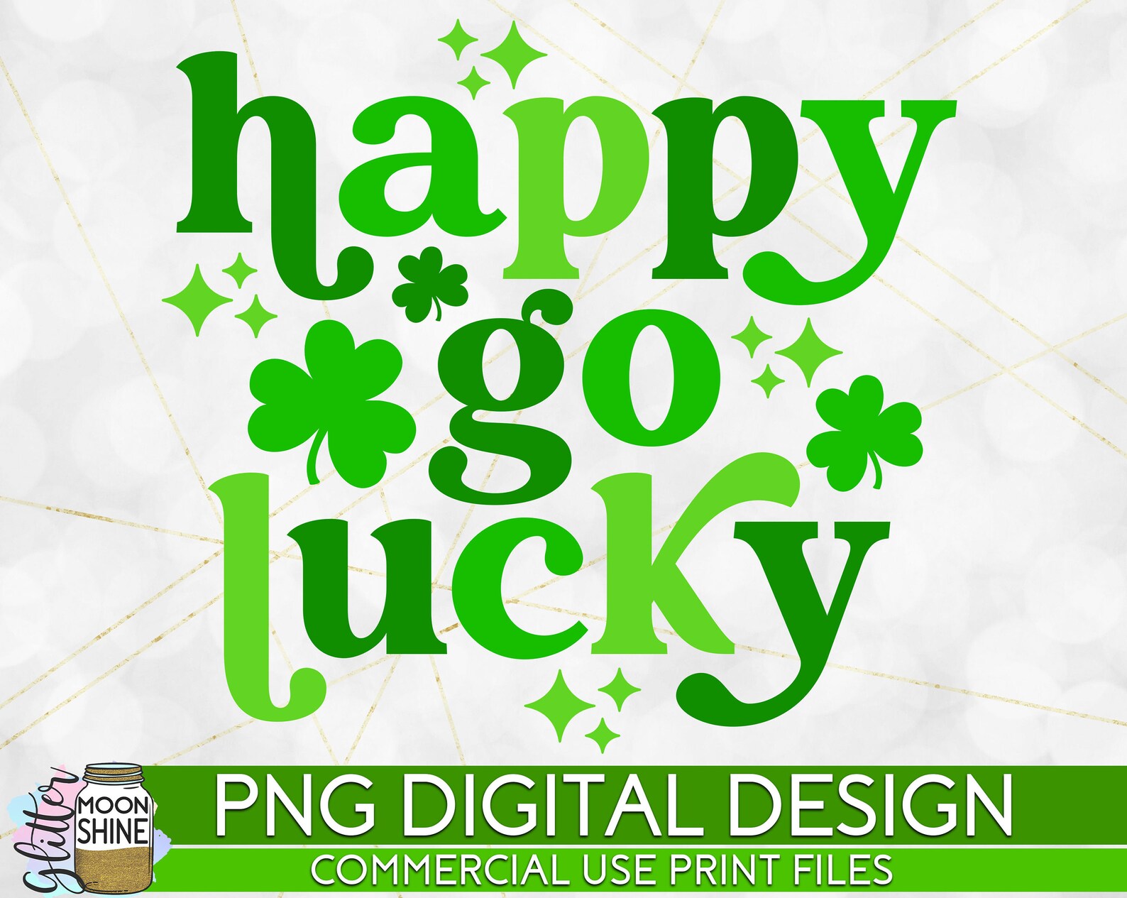 Happy Go Lucky Retro PNG Print File for Sublimation or Print, DTG ...