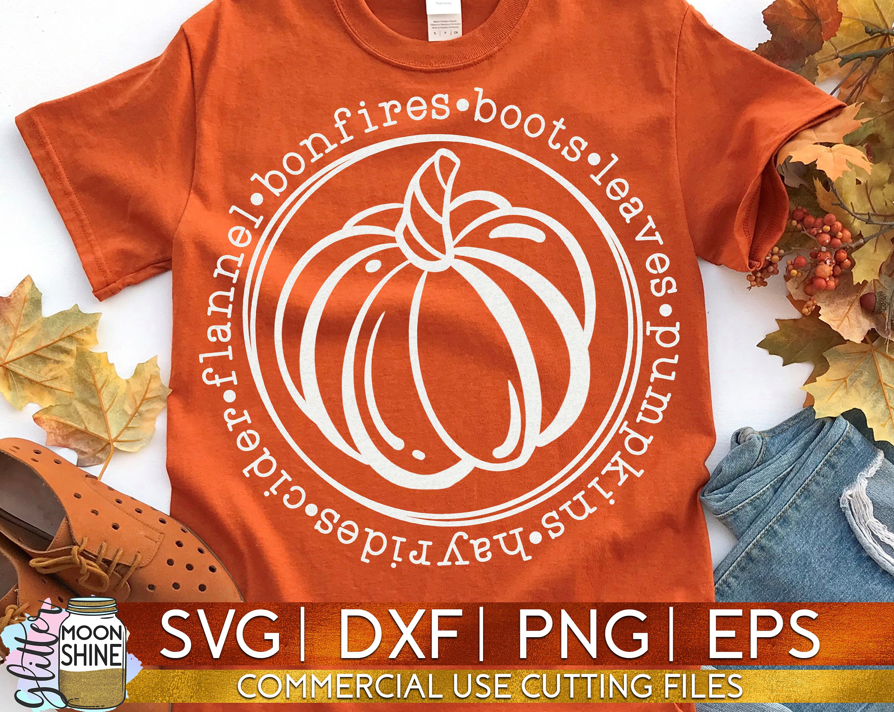 Fall Circle Pumpkin Svg Dxf Eps Png Files for Cutting Machines - Etsy