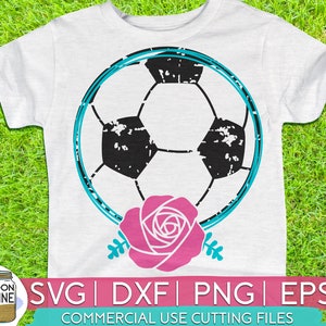 Soccer Name Frame Distressed Svg Eps Png Dxf Cutting Files for - Etsy