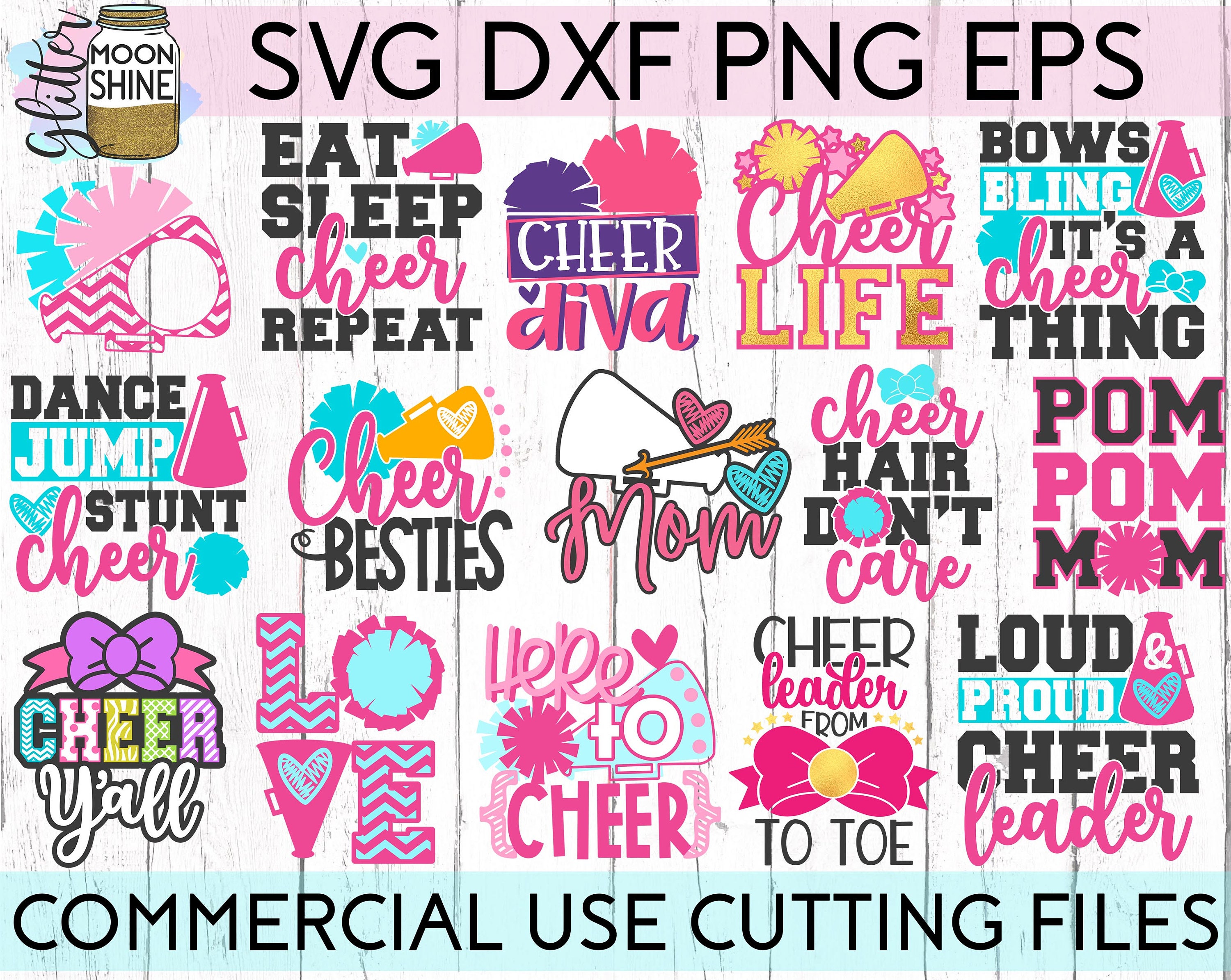 Cheerleading Bundle of 33 Svg Eps Dxf Png Files for Cutting - Etsy