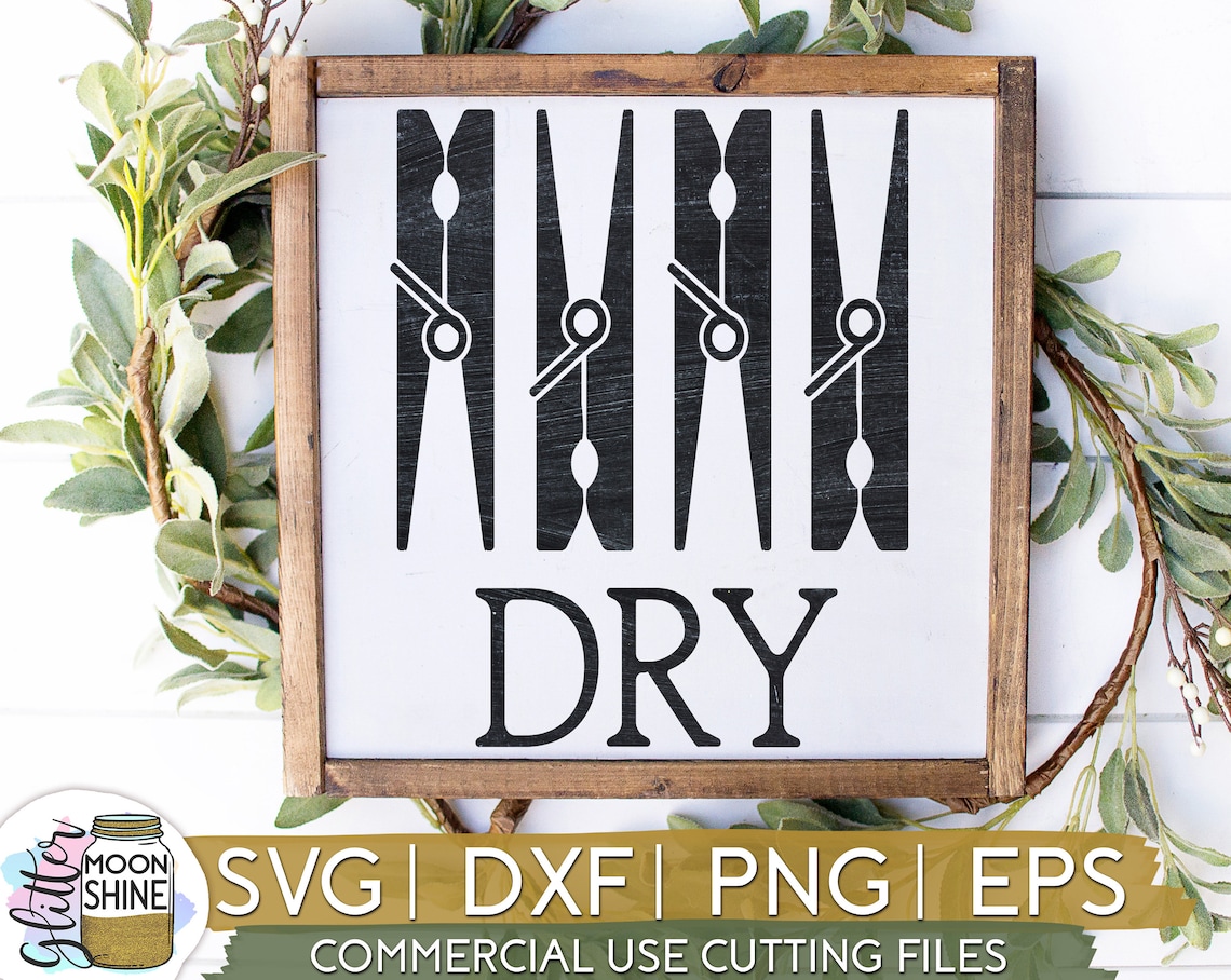 Dry Clothes Pins Laundry Svg Eps Dxf Png Files for Cutting | Etsy