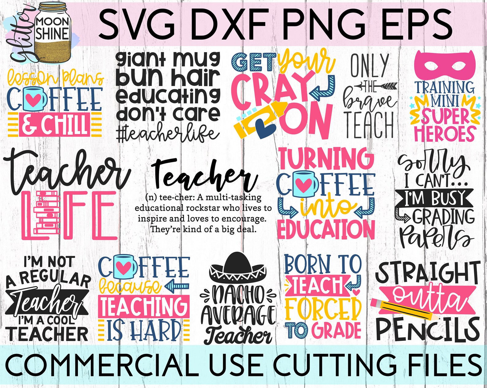 Teacher Life Bundle of 29 Svg Eps Dxf Png Files for Cutting - Etsy