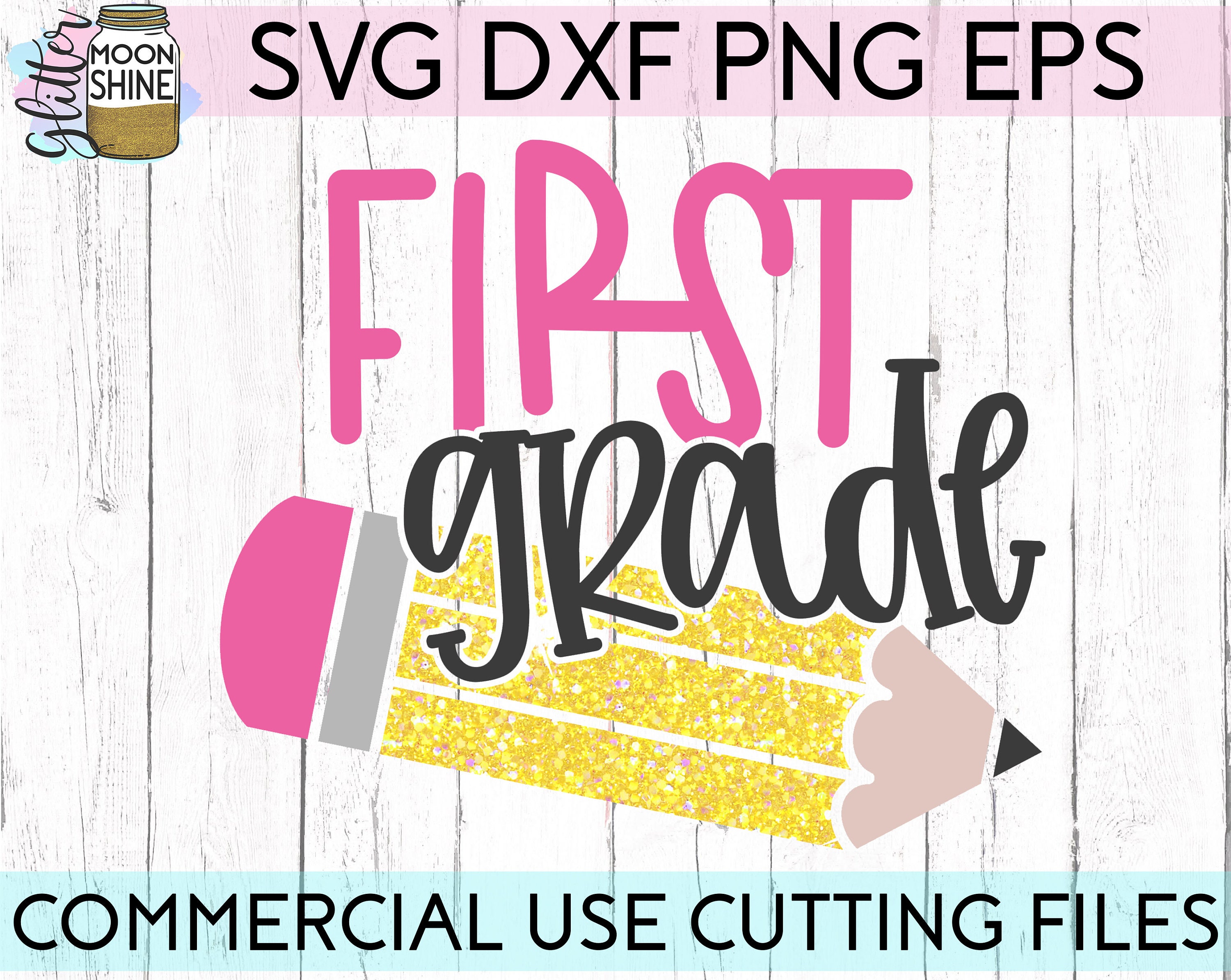 First Grade Pencil Svg Eps Dxf Png Cutting Files for - Etsy