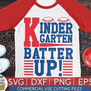 Kindergarten Grade Batter up Svg Eps Png Dxf Cutting Files for ...