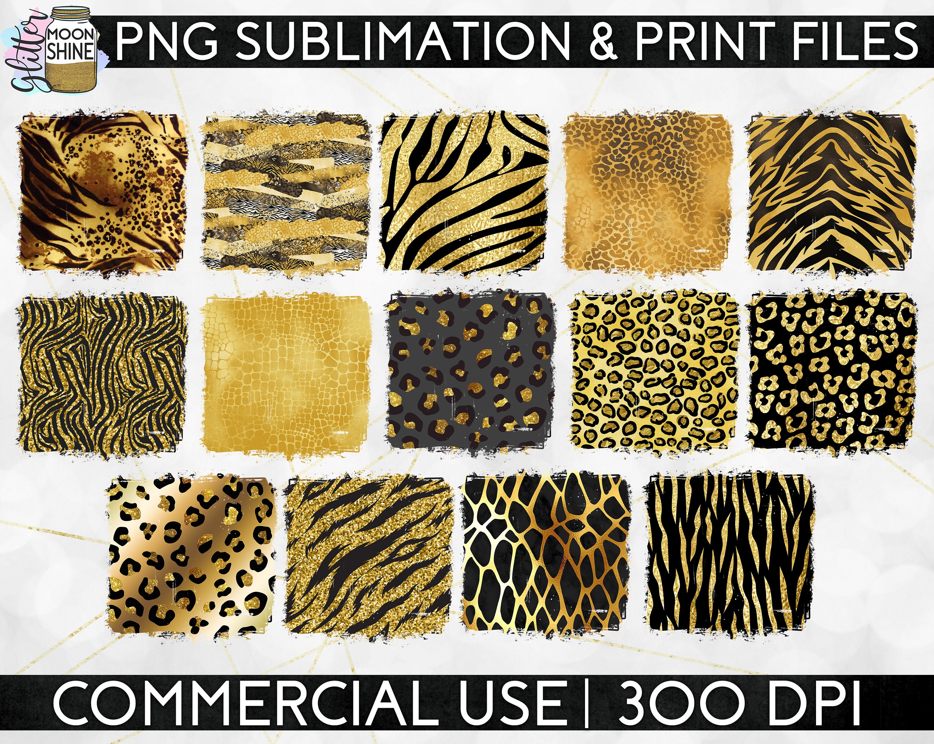 Glam Animal Print Sublimation Background Bundle of 42 PNG - Etsy