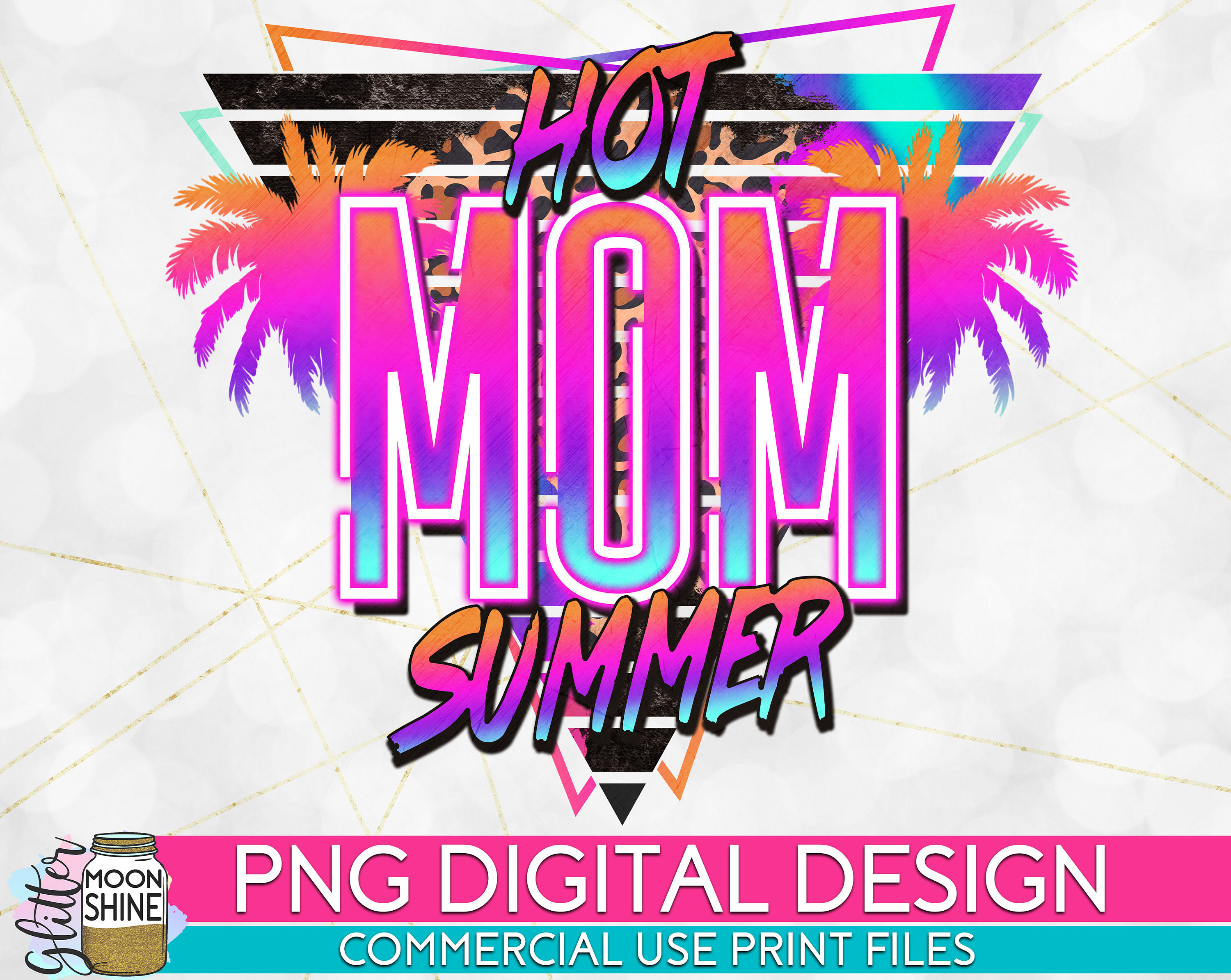 Hot Mom Summer Neon PNG Print File for Sublimation Or Print | Etsy