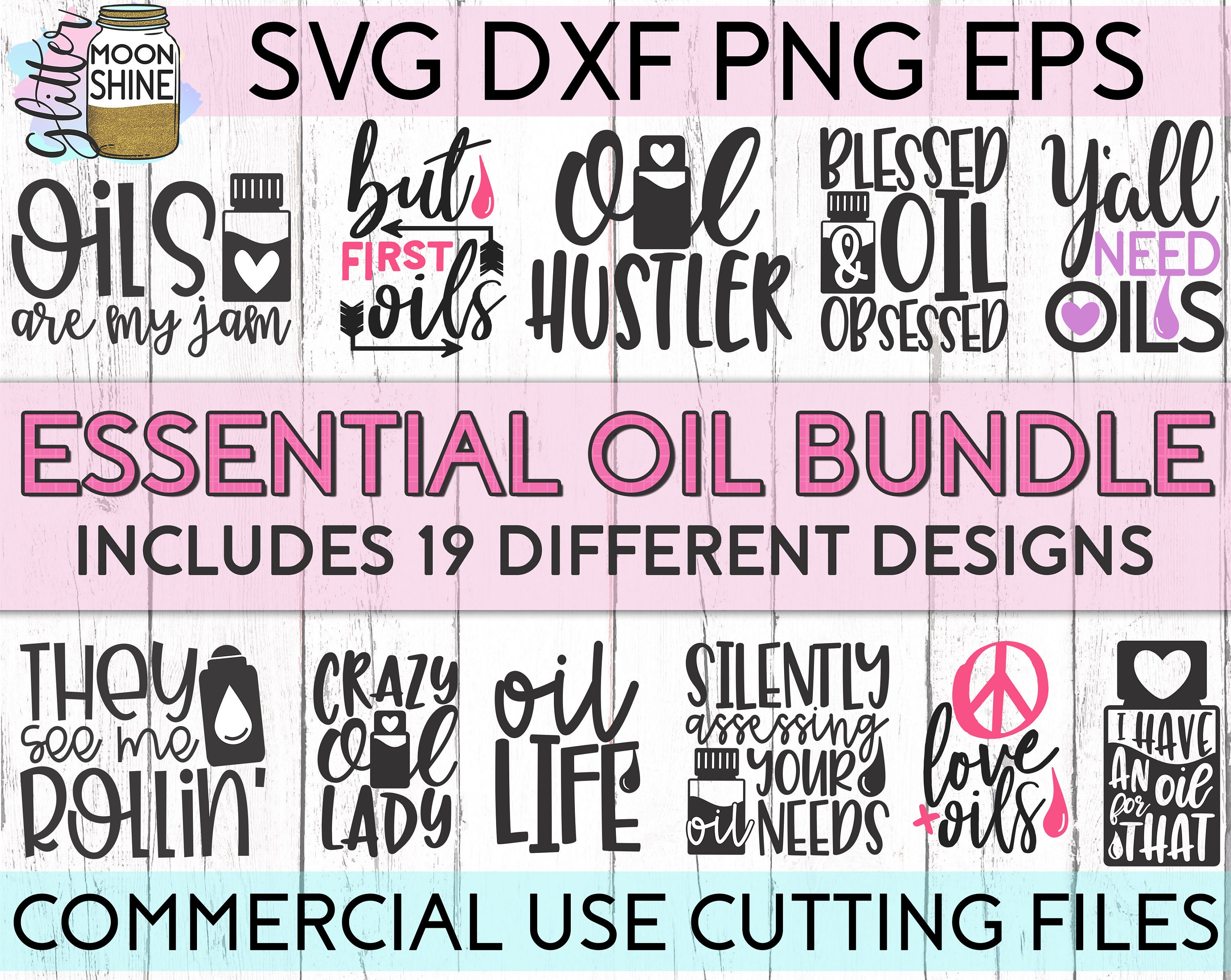 Essential Oil Bundle of 19 Svg Eps Dxf Png Files for Cutting - Etsy