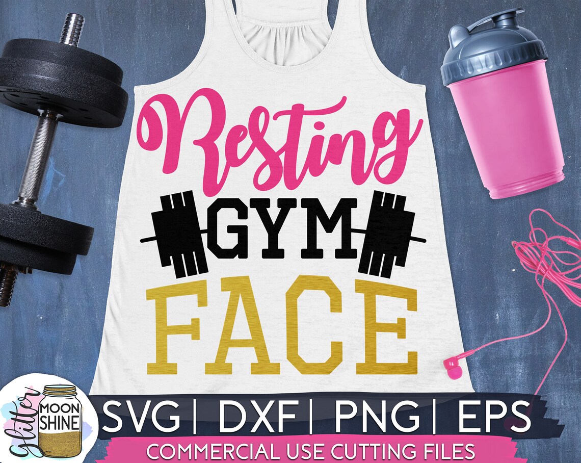 Resting Gym Face Svg Dxf Eps Png Files for Cutting Machines - Etsy