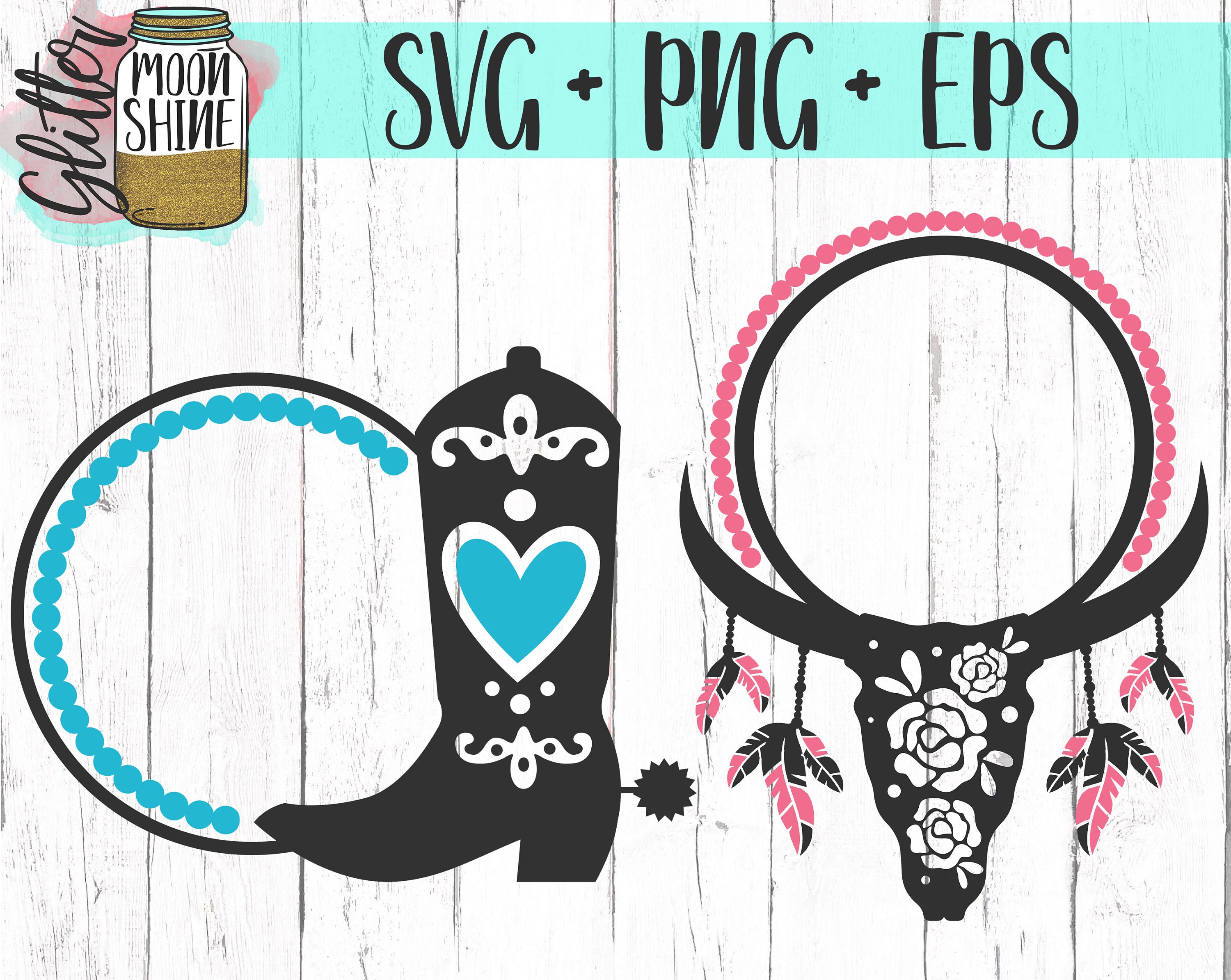 Southern Monogram Frame Bundle Set Svg Eps Png Files for | Etsy