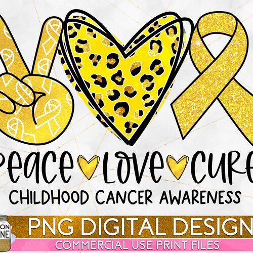 Peace Love Cure Grey Brain Cancer Awareness Ribbon PNG DIGITAL - Etsy