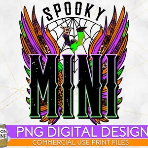 Spooky Mini Wings Retro PNG Print File for Sublimation or Print ...