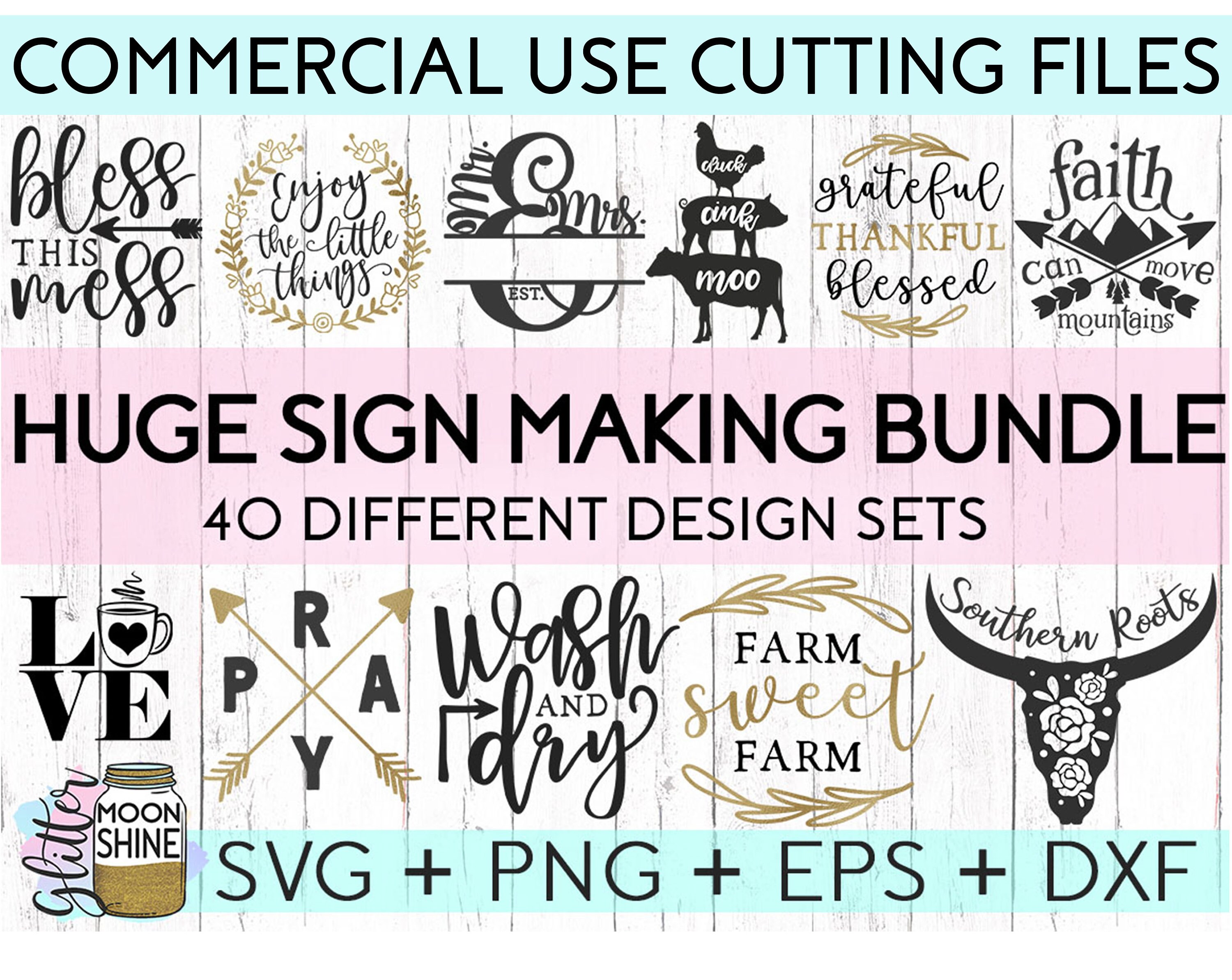 HUGE Sign Making Bundle of 40 Svg Eps Dxf Png Files for | Etsy