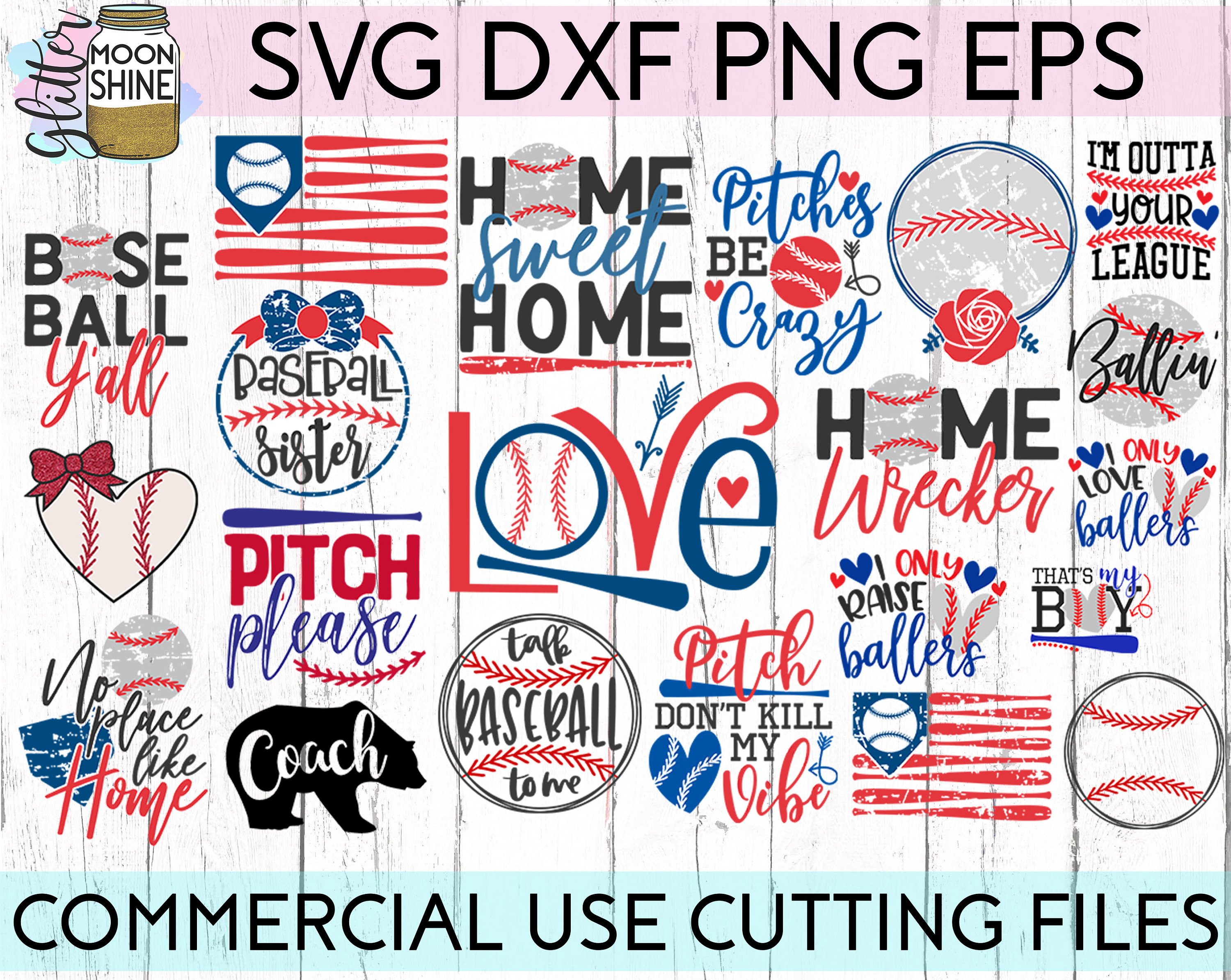 Big Baseball Bundle of 21 Svg Dxf Eps Png Files for Cutting - Etsy