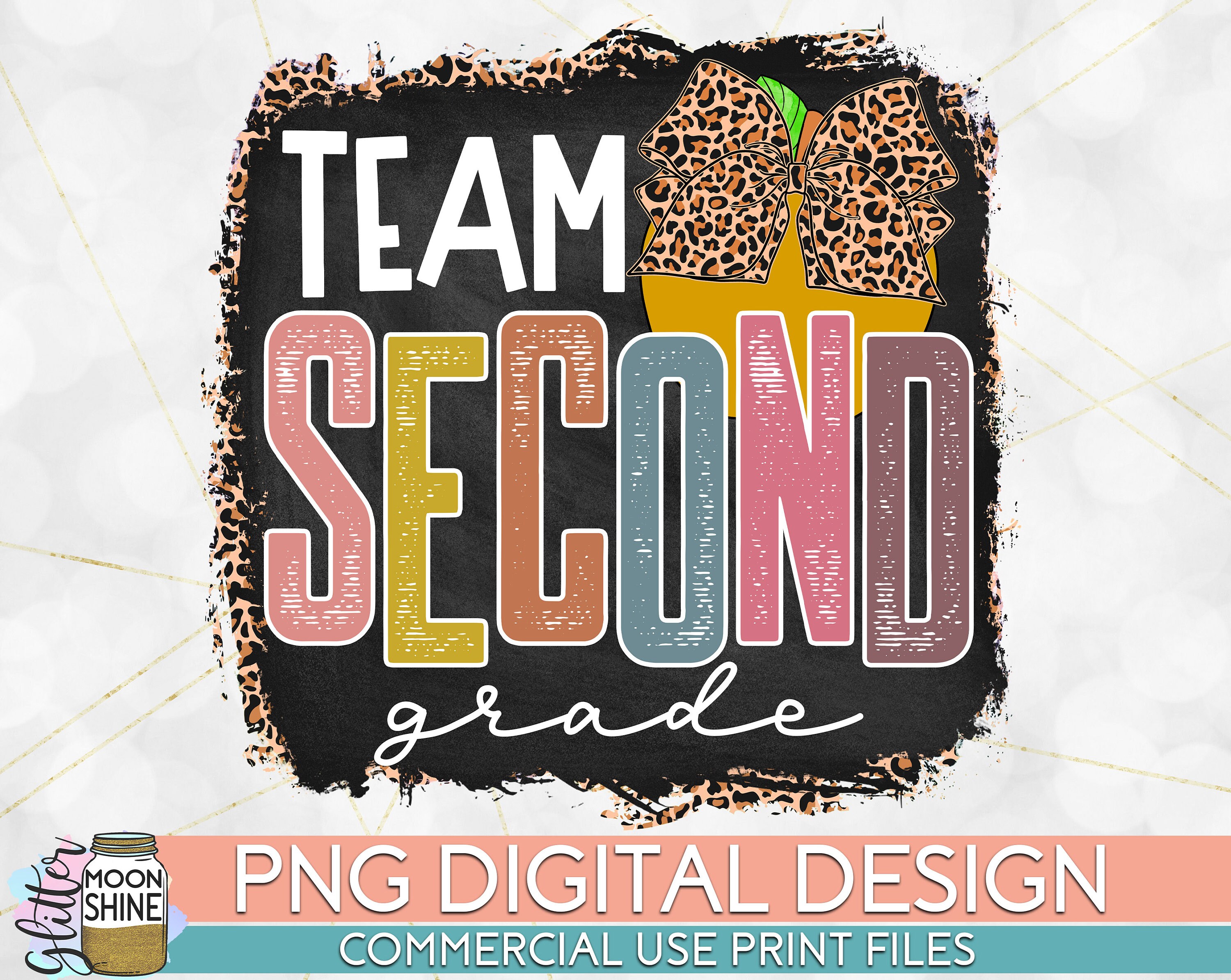 Team 2nd Grade Leopard PNG Print File for Sublimation or - Etsy