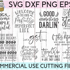 Rustic Home Bundle of 42 Svg Eps Dxf Png Files for Cutting Machines ...