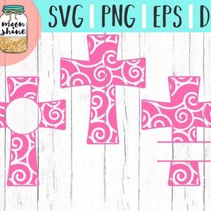 Cross Monogram Frame Designs Bundle Svg Dxf Eps Png Files for Cutting ...