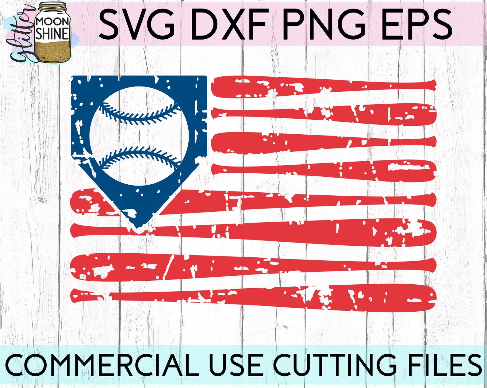 Distressed Baseball Flag Svg Dxf Eps Png Files for Cutting - Etsy