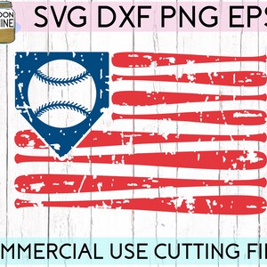 Distressed Baseball Flag Svg Dxf Eps Png Files for Cutting Machines ...