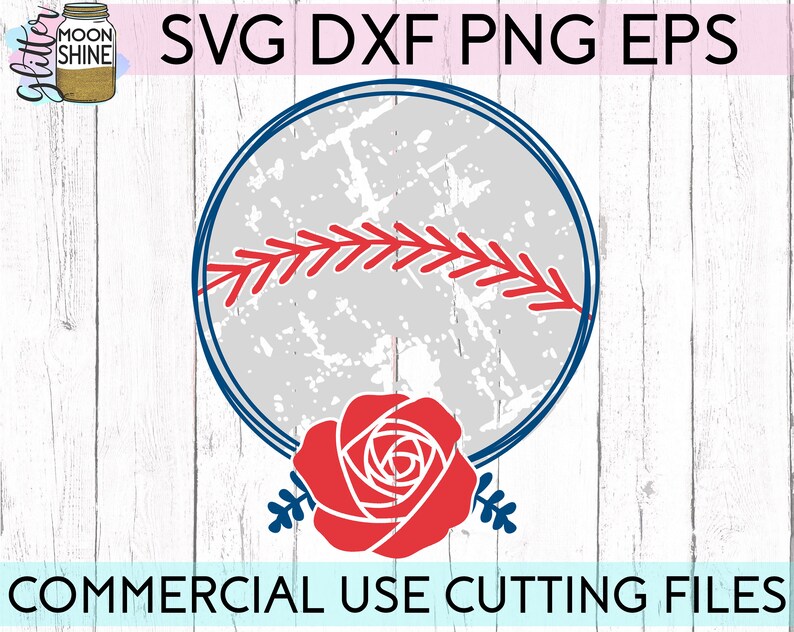 Baseball Name Frame Floral Svg Dxf Eps Png Files for Cutting - Etsy