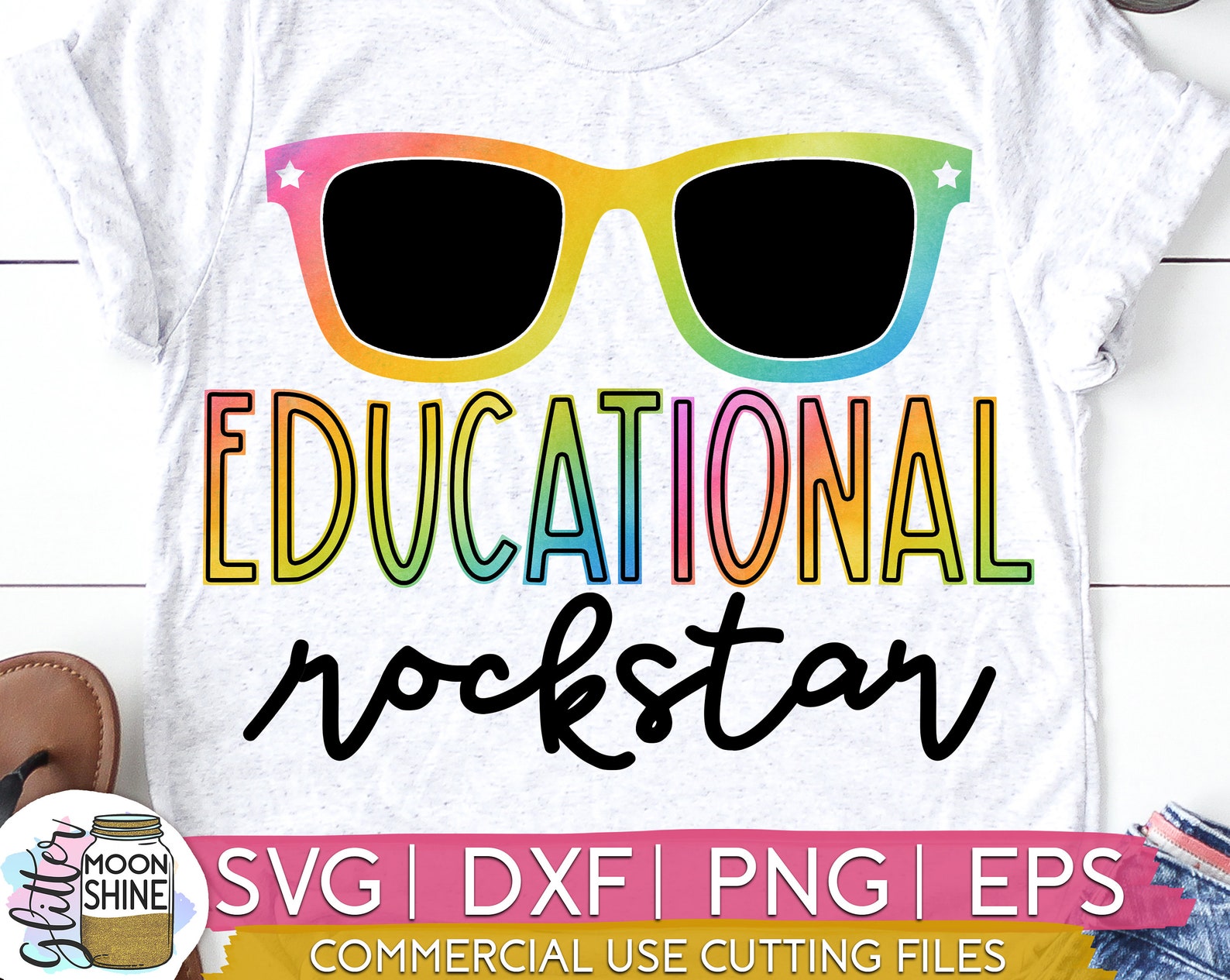 Educational Rockstar Sunglasses Svg Eps Dxf Png Cutting Files | Etsy