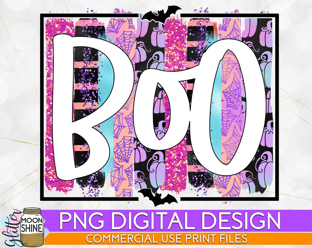 Boo Brush Strokes Pink PNG Print File for Sublimation or Print ...