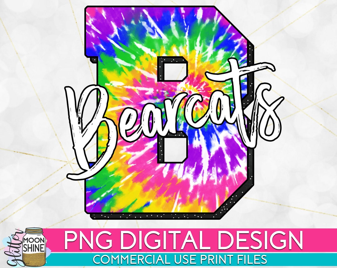 Bearcats Team Tie Dye PNG Print File for Sublimation or Print, Football ...