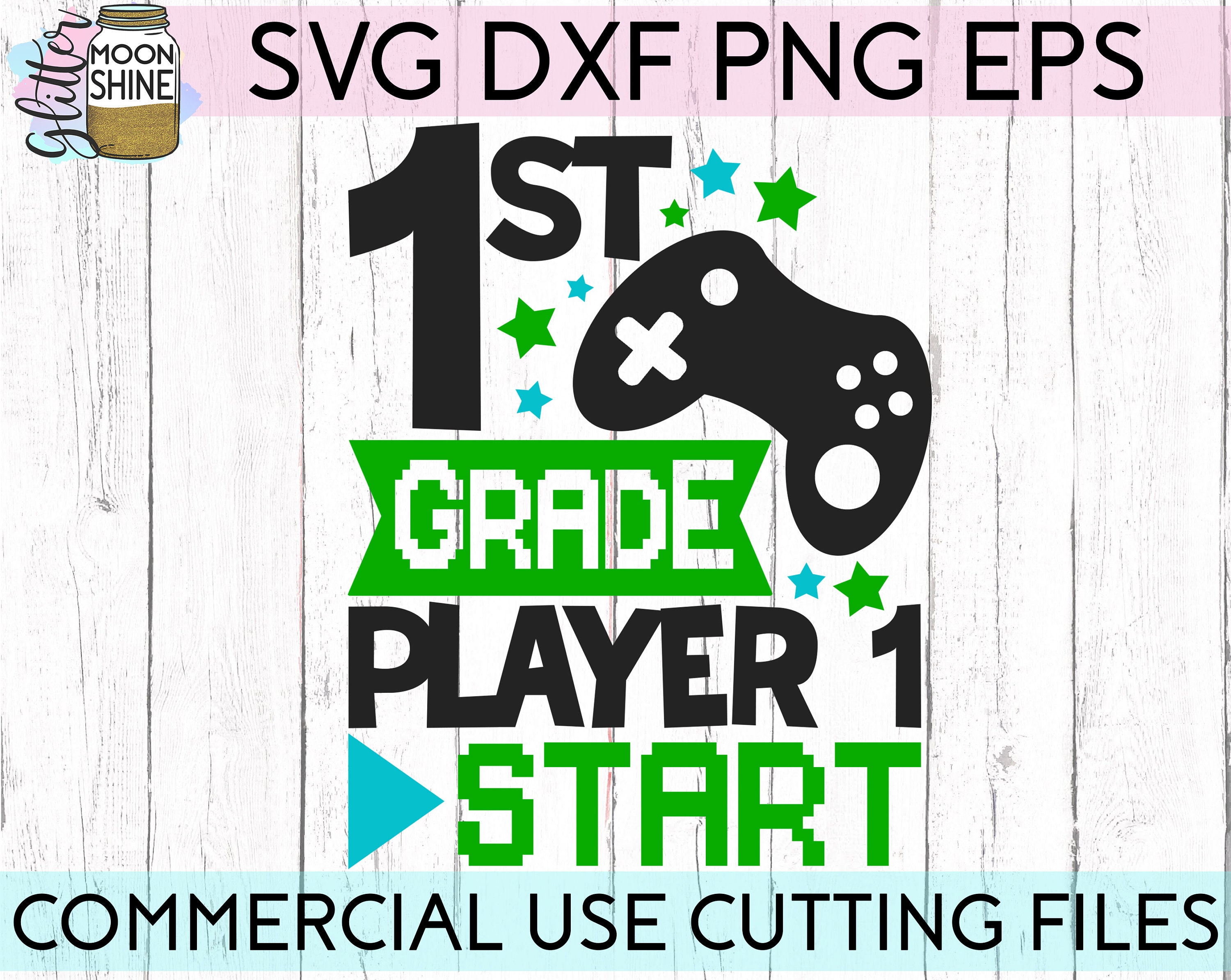 First Grade Player 1 Start Svg Eps Png Dxf Cutting Files for Silhouette ...