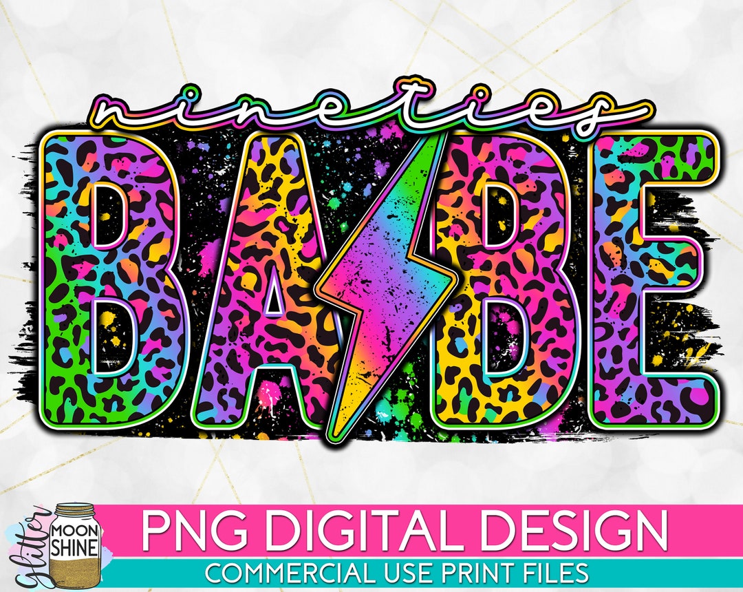 90's Babe Rainbow Leopard PNG Print File for Sublimation or Print ...