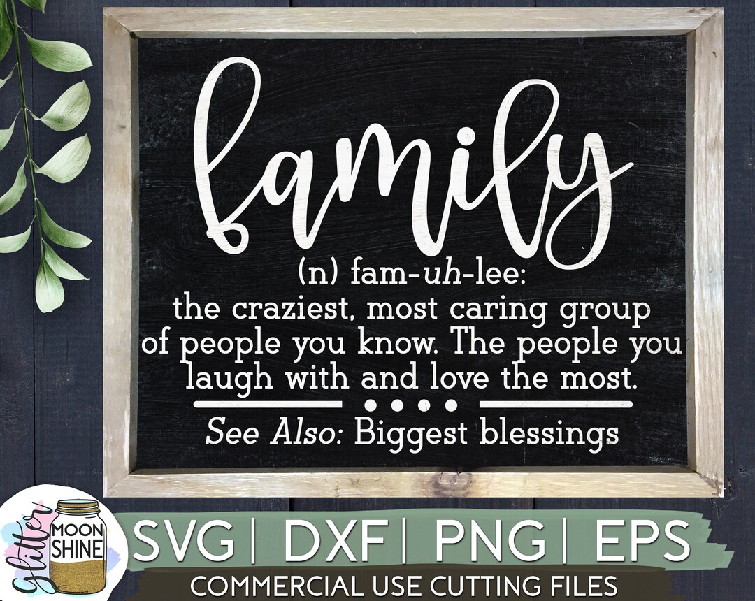 Family Definition Svg Eps Dxf Png Files for Cutting Machines Cameo ...