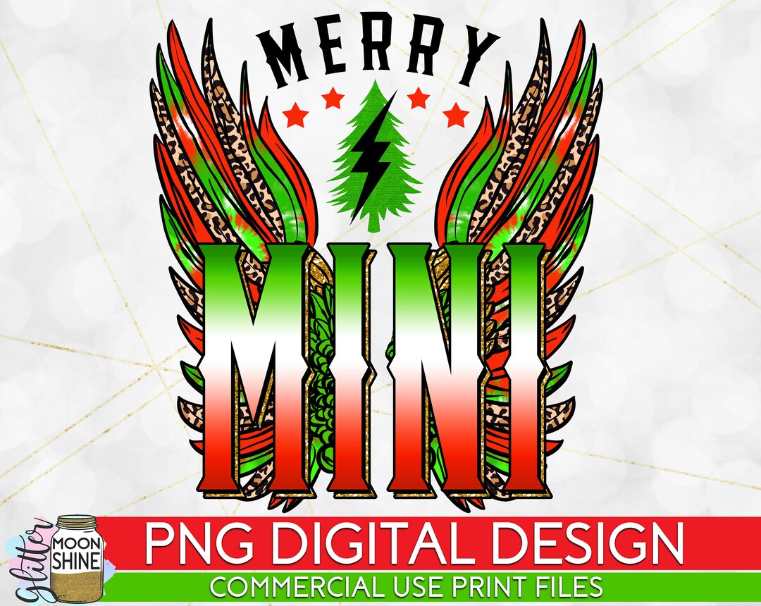 Merry Mini Retro Wings PNG Print File for Sublimation or Print ...