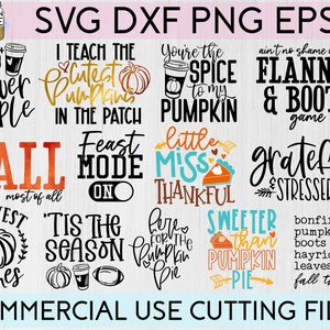 Big Fall Bundle of 28 #1 Svg Dxf Eps Png Files for Cutting Machines ...