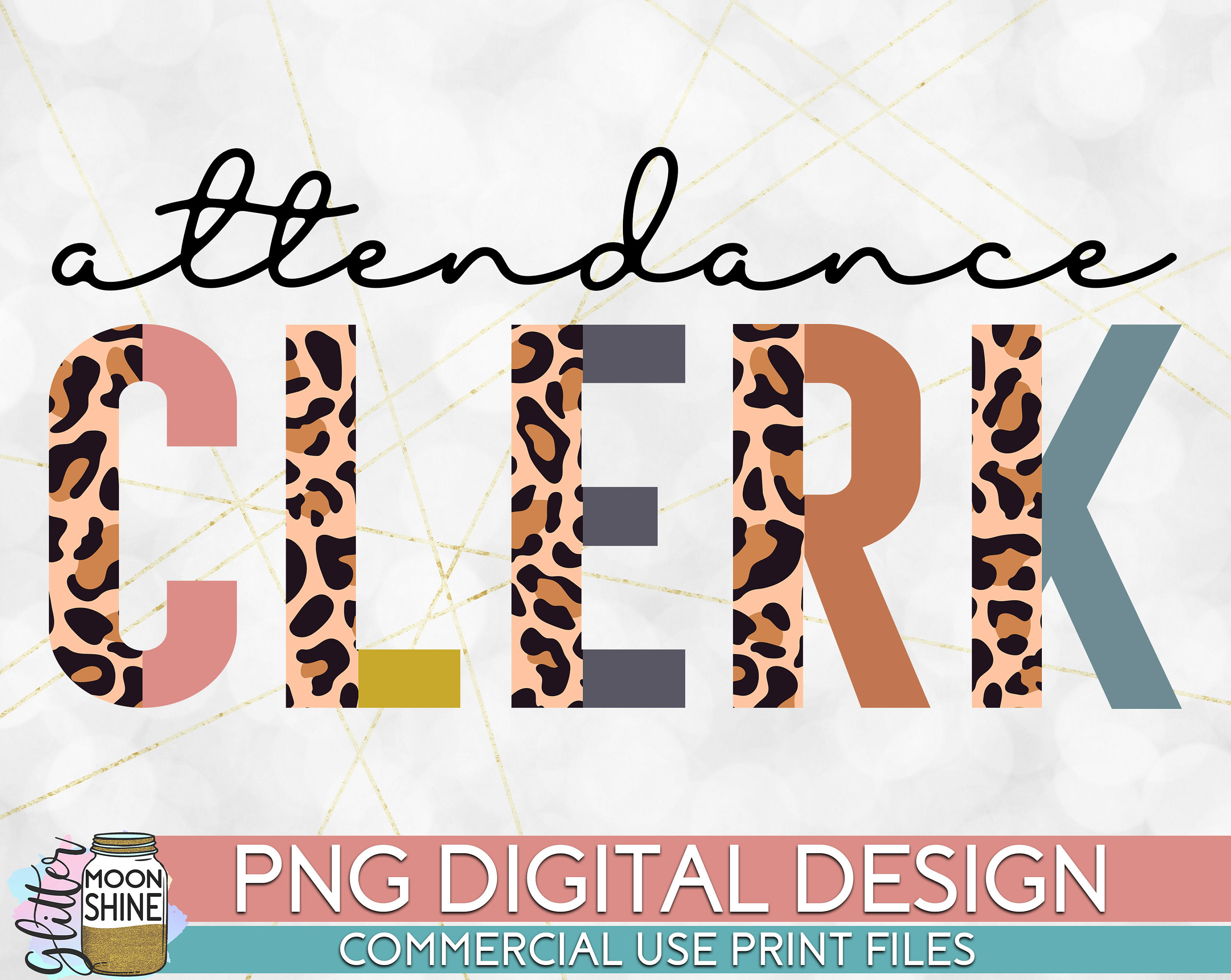 Attendance Clerk Half Leopard PNG Print File for Sublimation - Etsy
