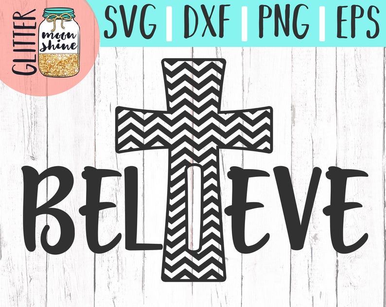 Believe Cross svg eps dxf png Files for Cutting Machines Cameo | Etsy