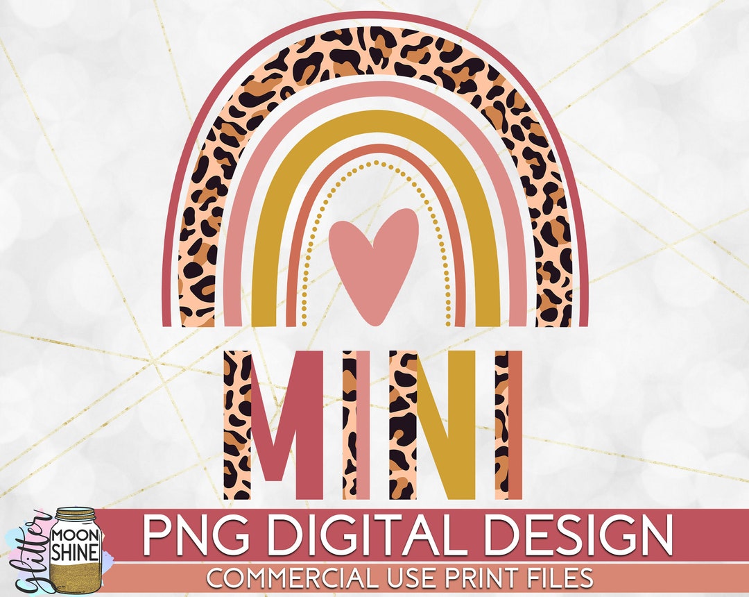 Mini Half Leopard Rainbow PNG Print File for Sublimation or Print, Kids ...