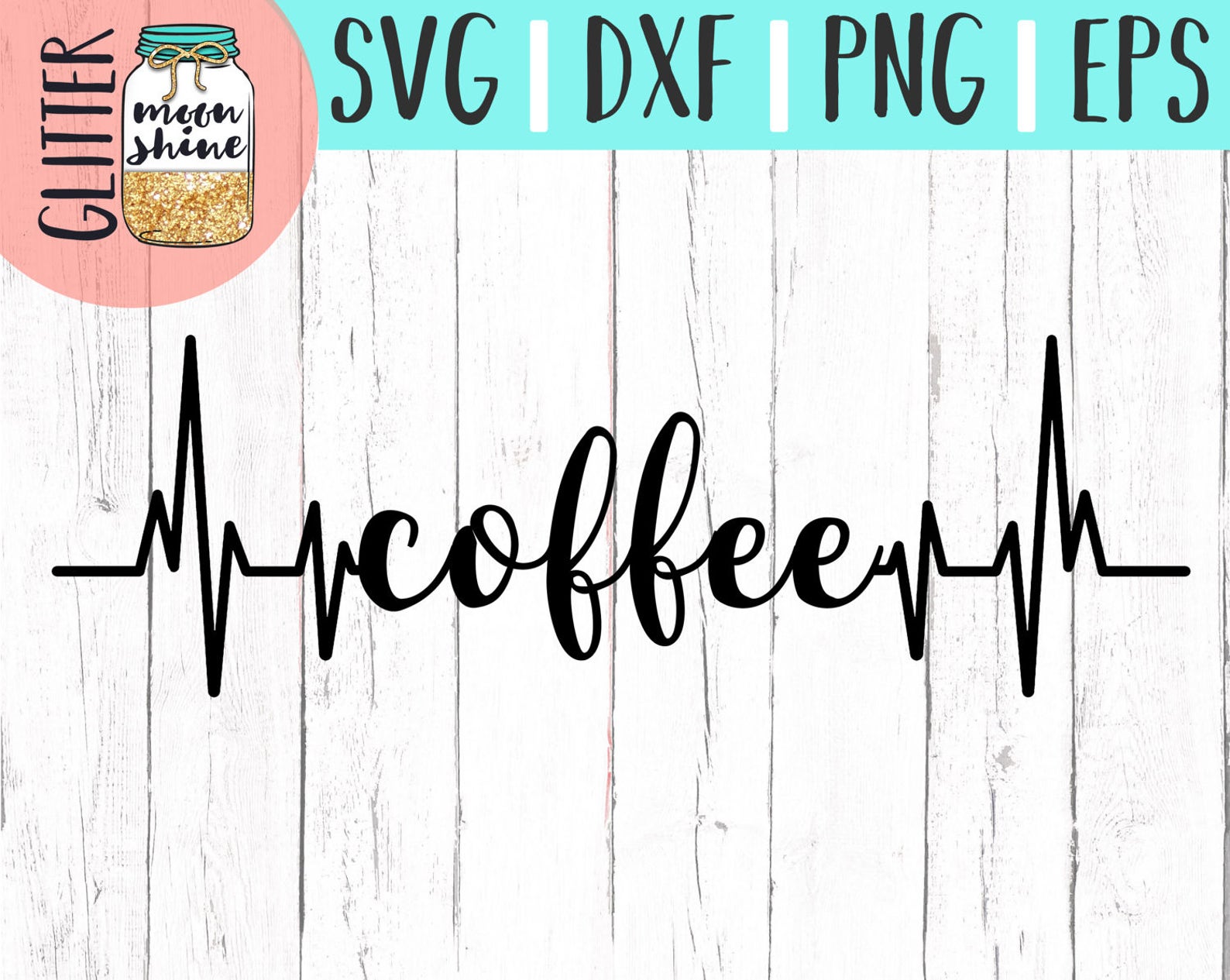 Coffee Heartbeat Svg Eps Dxf Png Files for Cutting Machines - Etsy