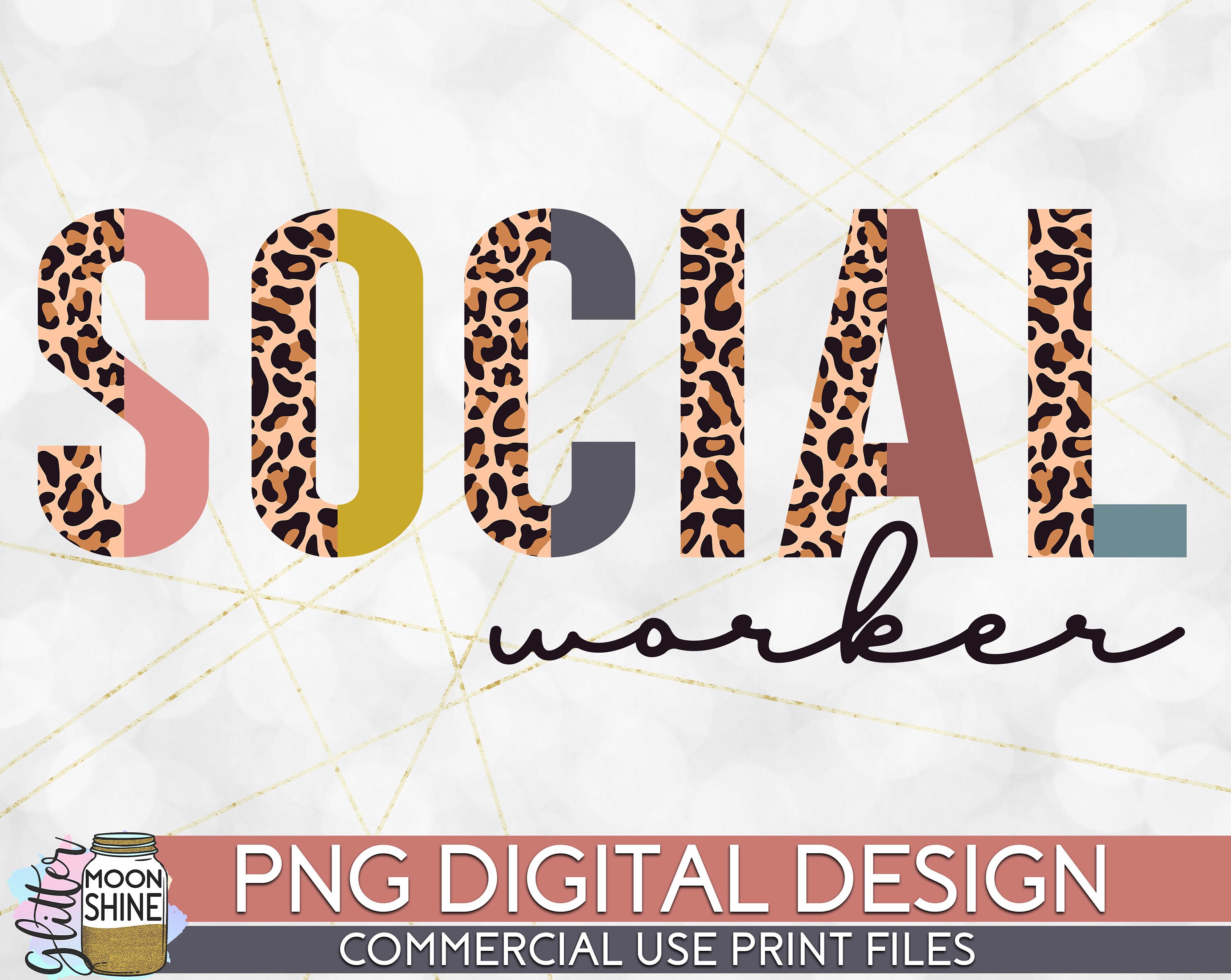 Social Worker Half Leopard PNG Print File for Sublimation or - Etsy