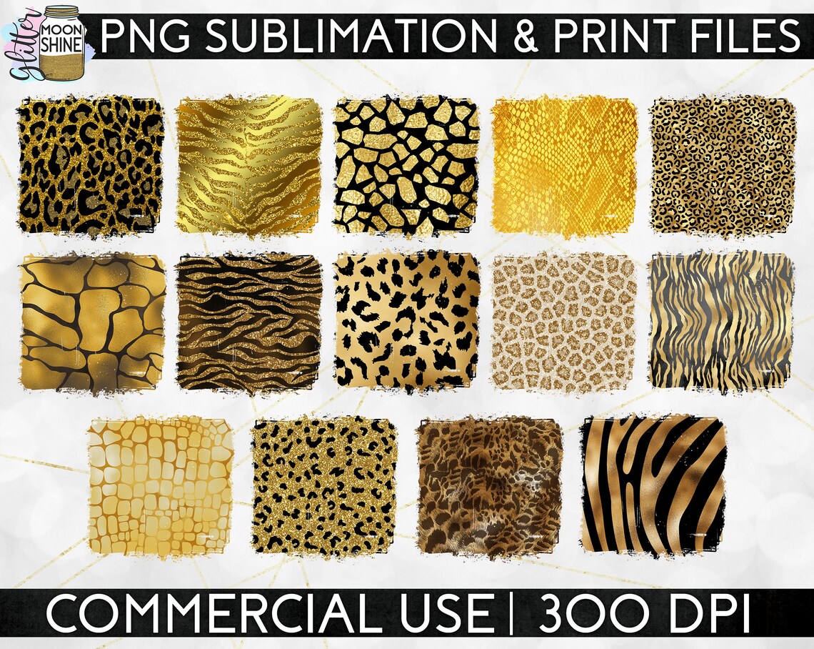 Glam Animal Print Sublimation Background Bundle of 42 2 PNG - Etsy