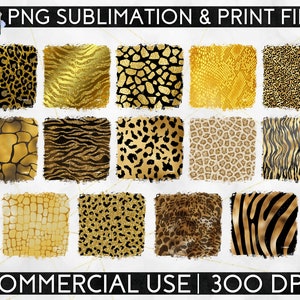 Glam Animal Print Sublimation Background Bundle of 42 #2 PNG Print File ...